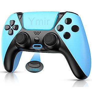 TOPAD Control for PS4 Controller,Ymir Gamepad Compatible with Playstation 4/Pro/Slim/Steam/PC Console,Modded Elite Wireless Pro Remote with Back Buttons,Turbo,Vibration,Sensor,Touchpad,Audio Jack,Blue