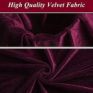 MedeShe Women's Christmas Long Velvet Maxi Dress (14/16, Burgundy Ruched Waist)