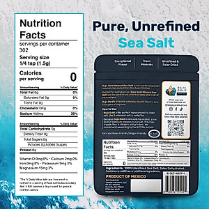Baja Gold Mineral Sea Salt - Organic Natural Grain Salt for Cooking & Baking | Authentic Baja Salt | Ideal for All Culinary Creations | 1 lb. Resealable Bag, 300+ Servings