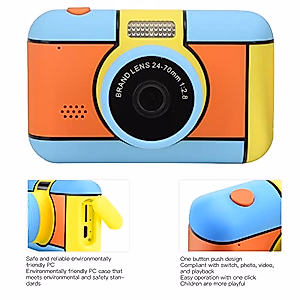 SALUTUY Dual Lens Child Camera, Dual Lens Camera 2.4 Inch HD Screen Mini Children Camera for Outdoor Game for Birthday Gift