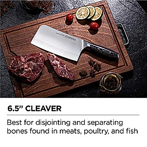 Othello CL-FK6 Classic Knife Set with Wooden Block Kitchen Knives, Silver