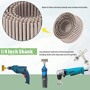 2 Inch Bristle Disc,6 Pieces Roloc Bristle Disc Grade - 120# 80# 50# Grit Abrasive Coating Removal Disc for Metal with 1/4 Inch Shank Attachment