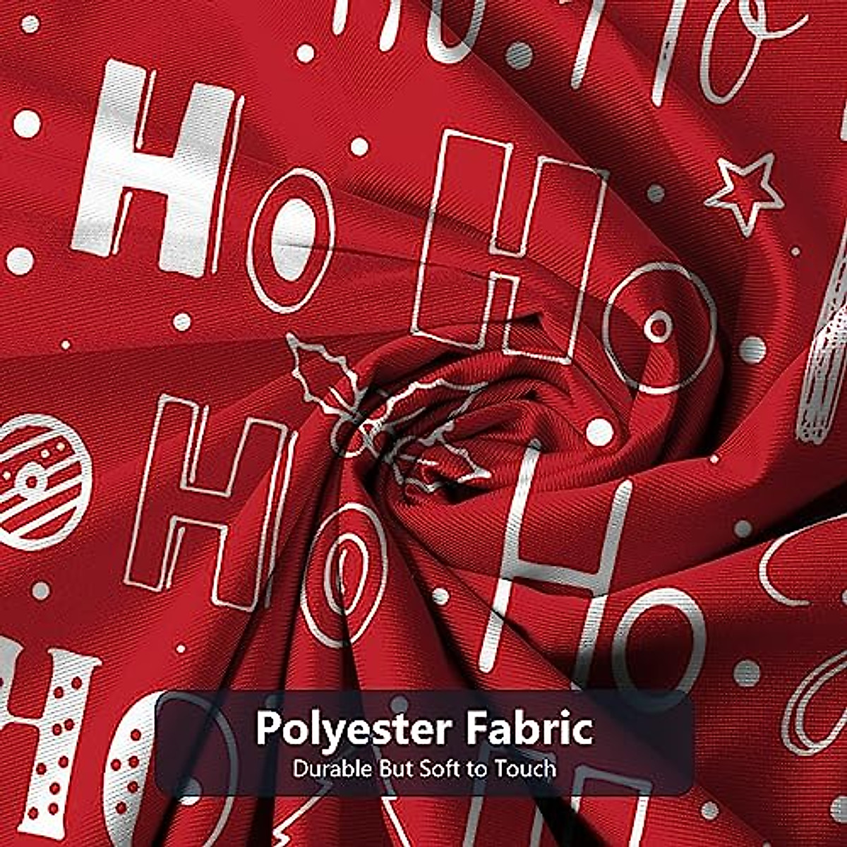 APROPHIC Funny Christmas Shower Curtain for Bathroom Decor Ho Ho Ho Snowflakes Xmas Winter New Year Holiday Red Waterproof Polyester Fabric Shower Curtain Set with 12 Hooks 72x 72 Inches