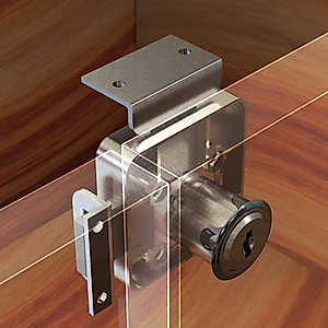 K-Rae Evolution Double Door Lock Safety Cabinet Locks with Keys - Kitchen Cabinet Locks for Adults Cupboard Storage Lock Easy to Install Hardware Included 2 Color Options (Keyed Differently)