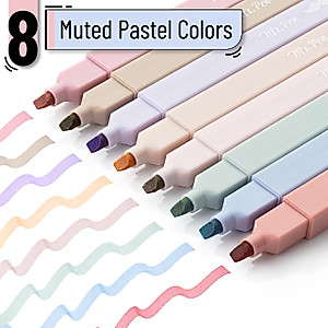 Mr. Pen- Aesthetic Highlighters, 8 Pcs, Chisel Tip, Muted Pastel Color, No Bleed Bible Highlighter Pastel, Highlighters Assorted Colors, Pastel Highlighter Set, Aesthetic School Supplies