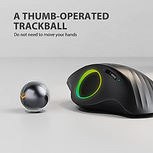 ProtoArc RGB Wireless Trackball Mouse & Backlit Wireless Ergonomic Keyboard