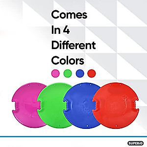Superio Round Snow Saucer Sled, Red Spiral 26" Avalanche Circle Plastic Sledding Disc, Winter Snow Fun for Kids and Adults