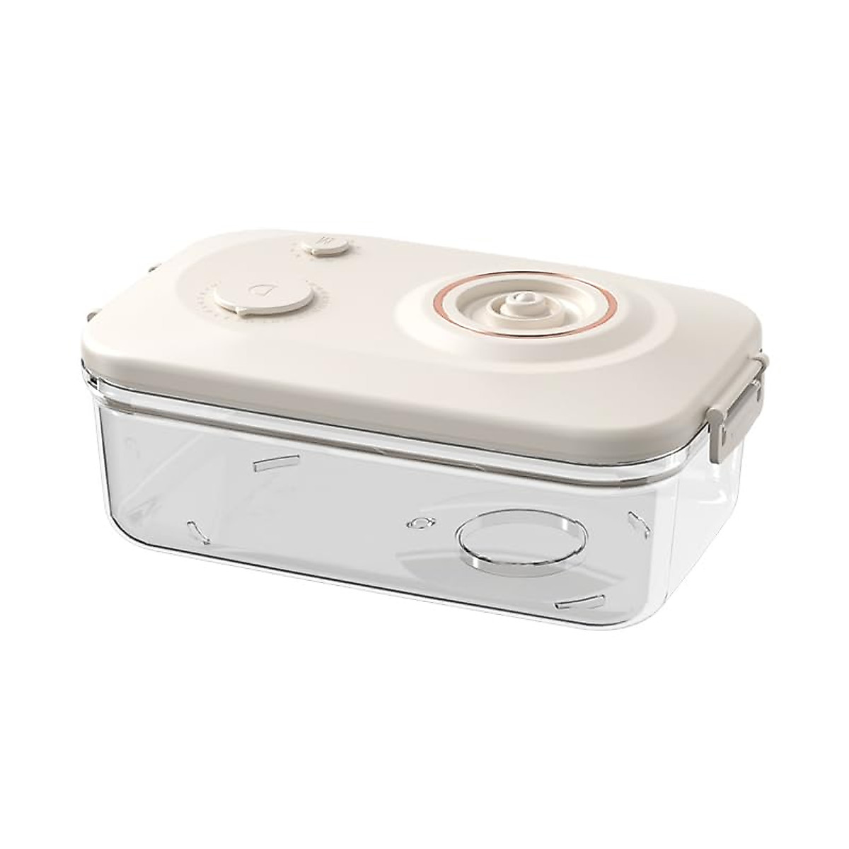 liviware home & kitchen Vacuum Seal Containers - Preserve Freshness with Time Dial, BPA-Free, Microwave-Safe - 2-Piece Set (5.1 Cups + 8.9 Cups Rectangular), White, liv01