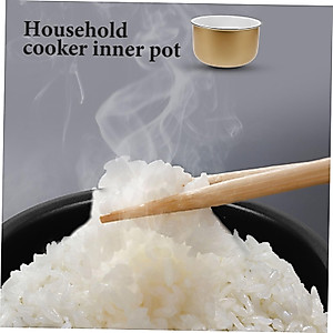 HOMSFOU 3pcs Rice Cooker Liner Cooking Pot Inner Steaming Pot Maker Slow Cooker Inner Cooking Pot Cooker Liner Container Rice Cooker Inner Pot Nonstick Rice Boiler Pots and Pans Alloy
