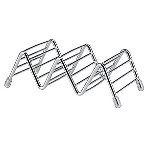 Fait Shape Stainless Steel Mexican Taco Holder Display Stand Shell Rack for Holding Soft Shell Hard Shell Burritos Sandwiches(2#)
