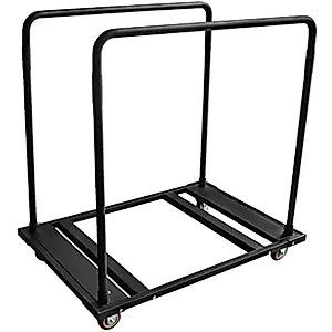 Table Cart Folding Cart Rack for 60" Round Heavy Duty Desk Trolley Black Push Cart with Mute Wheel 10 Table Capacity Fits for Hotel and Conference Center Use,45.3 X 45.3 X 29.1''