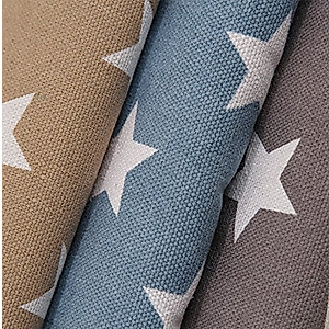 TAOSON Five-Pointed Star Pattern Cushion Cover Pillow Cover Pillowcase Cotton Canvas Pillow Sofa Throw White Printed Linen with Hidden Zipper Closure Only Cover No Insert 18x18 Inch 45x45cm Deep Grey