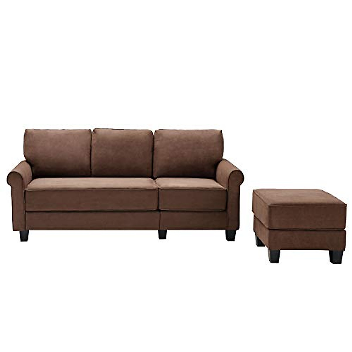 Nolany Reversible Sectional Sofa Couch for Small Apartment L Shape Sofa Couch 3-seat Sectional Corner Couch (Mahogany Brown)