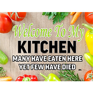 Funny Welcome To My Kitchen Glass Cutting Board Decorative Gift For Mom Design