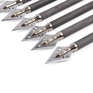 TY Archery 7.5" inch R9 Crossbow Bolts Carbon Arrows 2" Red Vanes with 100grain Broadhead for Hunting Shooting Targeting