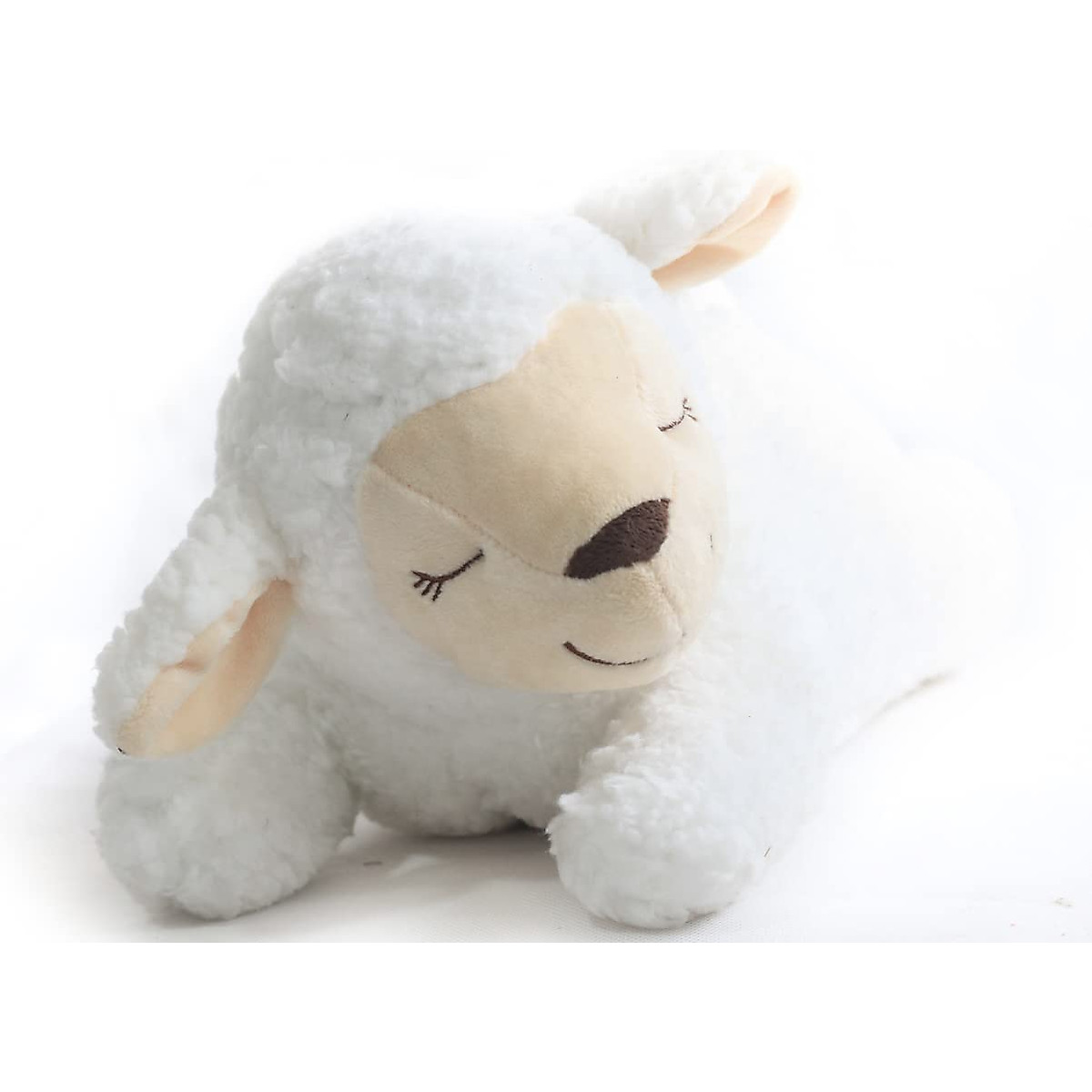 HonourHope Dog Heartbeat Toy for Anxiety Relief, Dog Soft Plush Toy Pet Calming Puppy Behavioral Training Aid Toy Pet Companion Pillow for Puppy Dog Cat Kitty Pets - Sheep