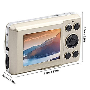 ciciglow HD Digital Cameras, 2MP HD 720P 30FPS 16X Zoom Camera, Fashion Design Point and Shoot Portable Digital Cameras for Kids,Teenagers,Camping,Outdoors(Gold, Black)
