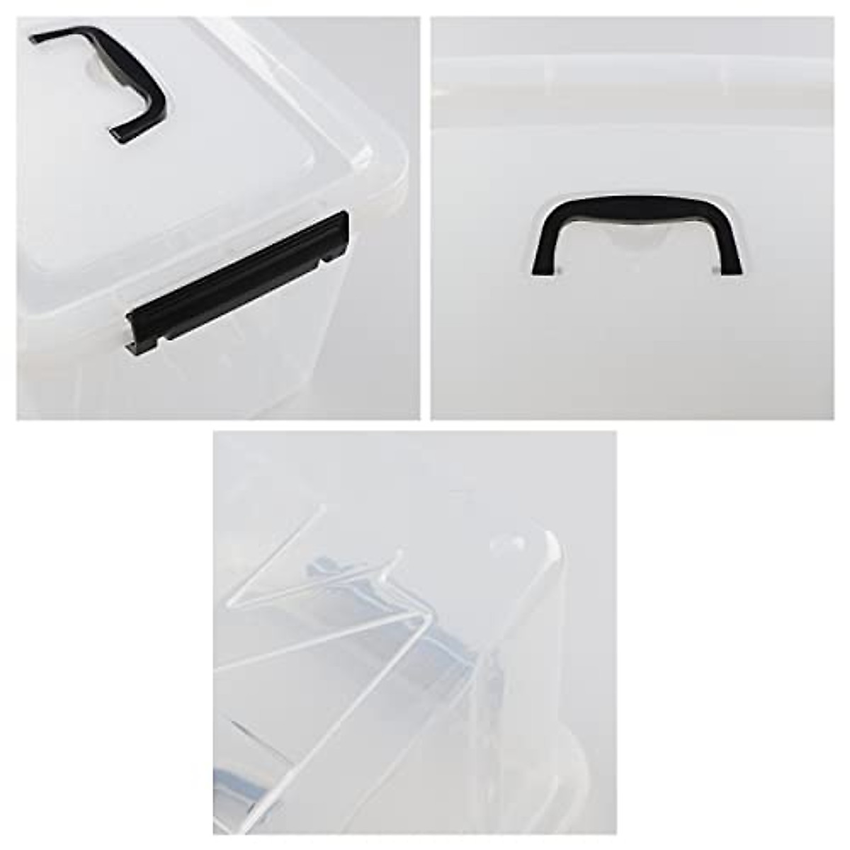 Saedy 12 Quart Latching Storage Box, 6 Pack, Plastic Storage Box Bin