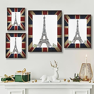 England British Flag 4x6 Picture Frame Picture Frame for Wall and Tabletop Display, Horizontal and Vertical for Wall Mounting Union Jack Wooden Photo Frame