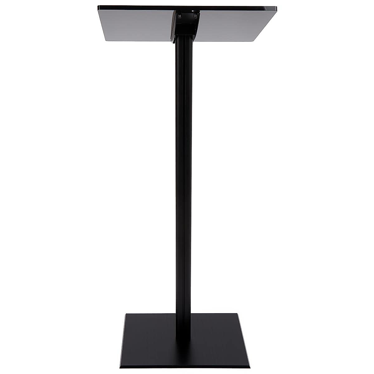 Displays2go CLRLECBNDB Floor Standing Speaking Podium, Slanted Top, Quick Assembly, Black