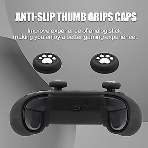 Xbox Series X Controller Skin, Anti-Slip Xbox Series S Silicone Skin, Ergonomic Soft Rubber Protective Case for Xbox Series S/X Controller with Thumb Grip Caps - All Black