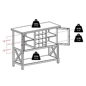 Winsome Xola Buffet Cabinet, Cappuccino