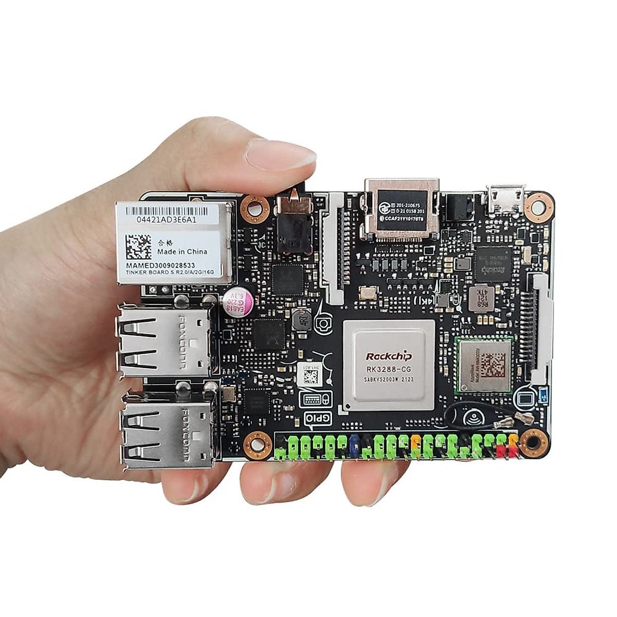 Tinker Board S R2.0 Single Board Computer RK3288 SoC 1.8GHz Quad Core CPU, 600MHz Mali-T764 GPU, 2GB LPDDR3 & 16GB eMMC Motherboard
