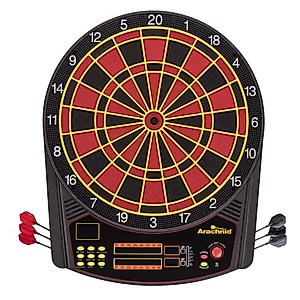 Arachnid Cricket Pro 450 Electronic Dartboard Features 31 Games with 178 Variations and Includes Two Sets of Soft Tip Darts , Black/Red, 19.00 x 1.00 x 19.00 inches