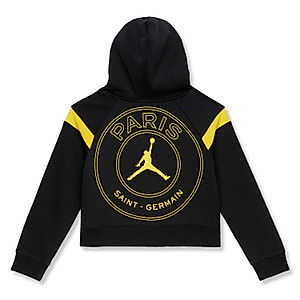 Jordan Girl's PSG Fleece Hoodie (Little Kids/Big Kids) Black MD (8-10 Big Kid)