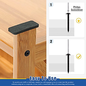 Glarks 120Pcs #8 x 1-1/4" Phillips Modified Truss Head Wood Screws, Black Zinc Plated Carbon Steel Self Tapping Sheet Metal Screws Set