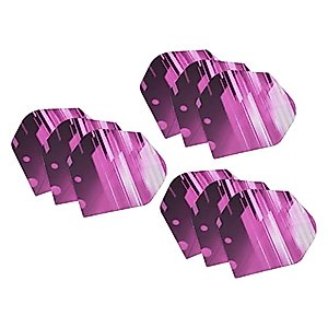 PATIKIL Dart Flights, 9 Pack PET Standard Darts Accessories Replacement Parts for Soft Tip Steel Tip, Thick Stripe Style, Black, Pink