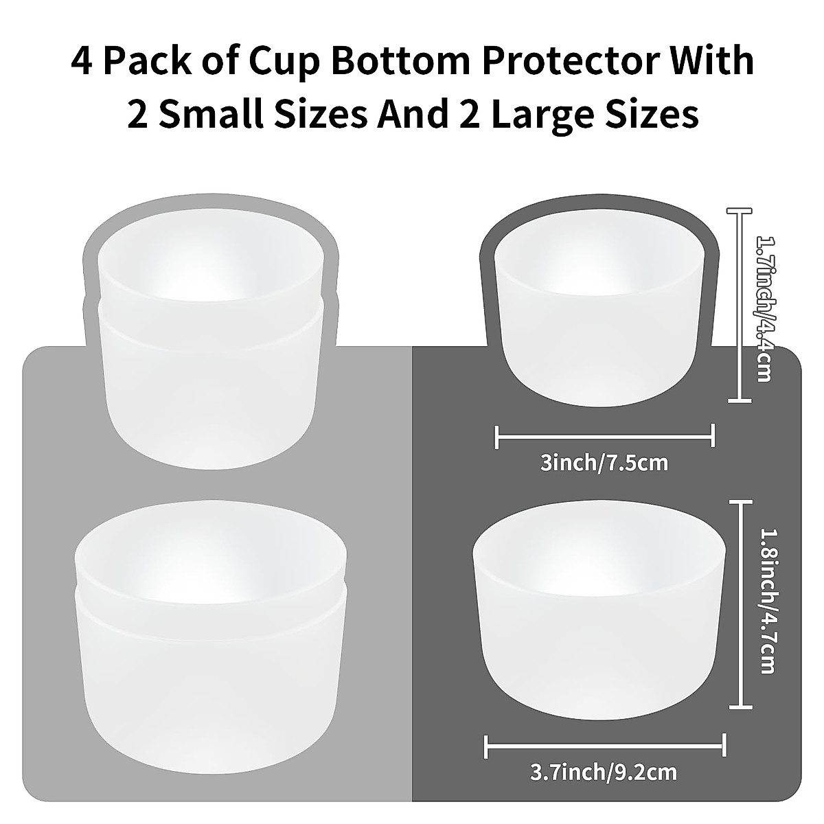 TFQXA1Z 4 Pack Silicone flask Boot, Protective Silicone Boot for 12oz - 40 oz, BPA Free Anti-Slip Water Bottle Sleeve for Stl Cup Accessories (Light Blue)