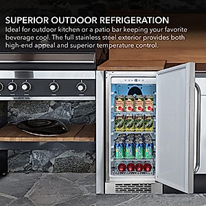 Whynter BOR-326FS 3.0 cu. ft. Indoor/Outdoor Beverage Refrigerators, One Size, Stainless Steel/Black, 15" wide