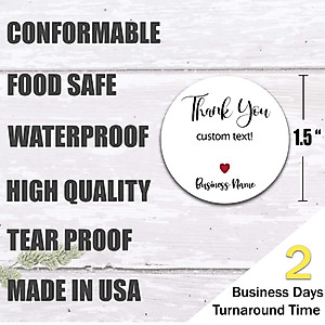Personalized Thank You Stickers - Set of 80 Custom Thank You for Your Order Stickers, Self Adhesive Flat Sheet 1.5 Inch Round Labels for Small Business Packaging (Thank You)