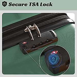 Merax Luggage Expandable Lightweight Spinner Suitcase with Corner Guards (Green1), 3-Piece Set (20/24/28)