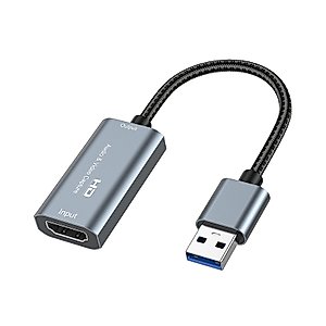 Video Capture Card, Capture Card for Streaming 4K HDMI to USB 3.0 Audio Video Recording in 1080P 60FPS for Game, PS5, PS4/Pro, Nintendo Switch Camera PC, for Windows Mac OS System OBS Zoom