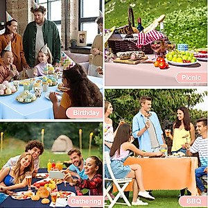 NatNarr 3 Pack Plastic Pink Tablecloth, 54 X 108Inch Disposable Pink Scalloped Edge Table Cloth for Rectangle Tables Waterproof Pink Table Cover for Baby Shower Birthdays Weddings Decor