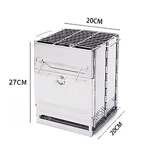 TBMAKE Grills Portable Charcoal Heating Grill Outdoor BBQ Wood Stove Foldable Stainless Steel Grill