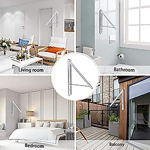 Ithywat Clothes Drying Rack,Wall Mounted Clothes Hanging Rack,Retractable Folding Hanger,Laundry Room Organization,Drying Racks for Laundry,Bathroom,Garage,Indoor&Outdoor Aluminum1pcs