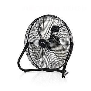Tech Drive High Velocity Floor Fan,14 inch Heavy Duty Metal Industrial Fans,3 Powerful Speed,360° Adjustable Tilting and All Metal Construction,Black