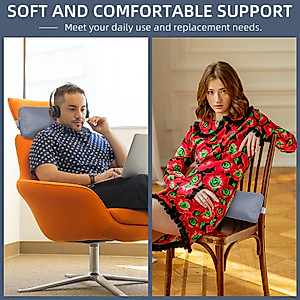 Rasugarlary Headrest Pillow for Patio Chaise Lounge Chair, Outdoor Chaise Pillows with Adjustable Elastic Stripe Head Resting Pillows for Recliner Office Chair, Dark Gray