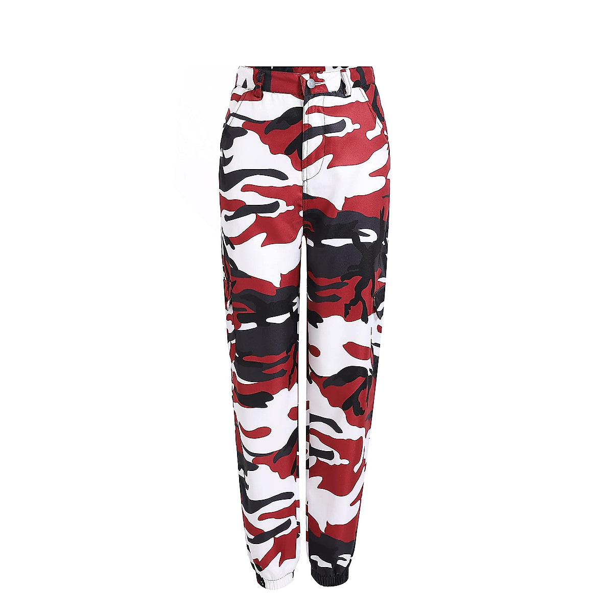 Womens Camo Cargo Pants High Waisted Slim Fit Camouflage Jogger Leggings Outdoor Casual Harem Pants Trousers Jeans