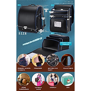 Randoseru Japanese schoolbag for primary school students?backpacks for kids boys and girls (Pure black)