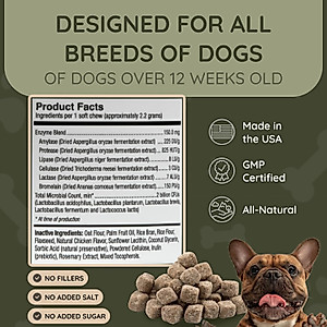 Asher House Wellness Probiotics Digestive Chew for Dogs - Dog Probiotic, Digestive Enzymes for Gut Health & Digestion - Pet Chews for Diarrhea, Upset Stomach, Allergies, Itchy Skin Relief, 120 Chews