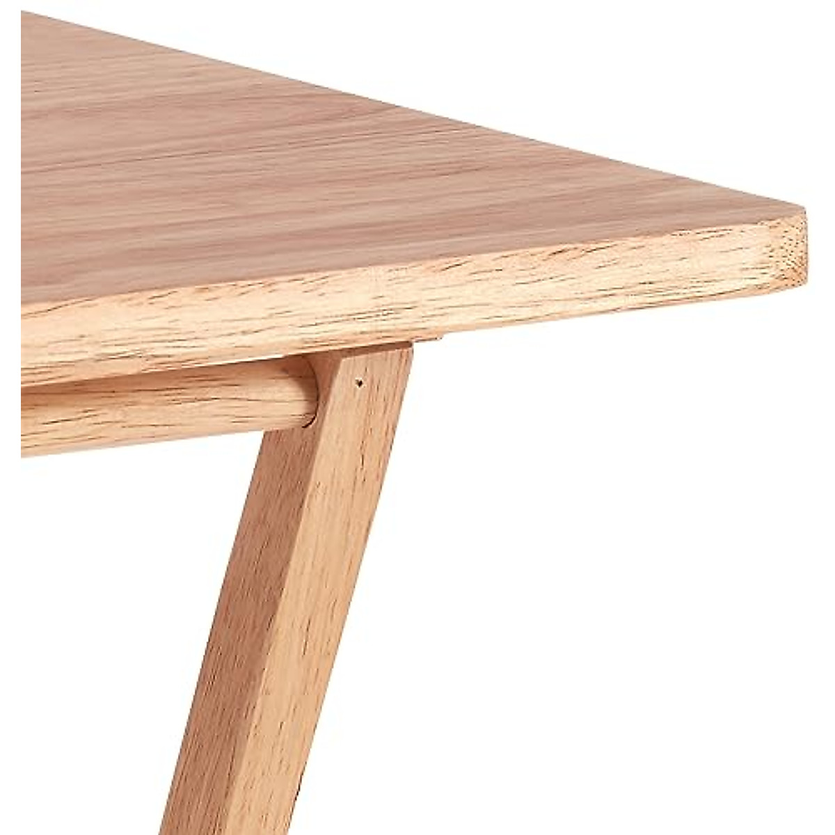 Amazon Basics Classic Portable TV Dinner Rectangular Folding Tray Table with Storage Rack, Natural - Set of 4 Trays, 15"D x 19"W x 26"H