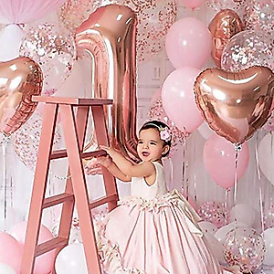Number Balloon 60 Rose Gold 40 Inch Foil Balloon Big Giant Jumbo Birthday Party Decorations Foil Mylar Helium Numbers Balloons for Men Women 60th Anniversary Event