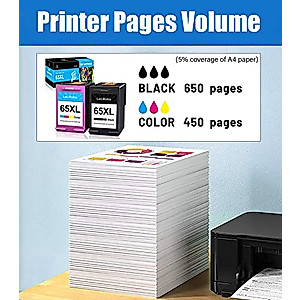LeciRoba Compatible for HP Deskjet 3755 Ink Cartridges High Yield Remanufactured HP 65XL Ink Cartridges Replacement for HP DeskJet 2600 3700 Series Envy 5000 Series AMP 100 Series Printer (2-Pack)