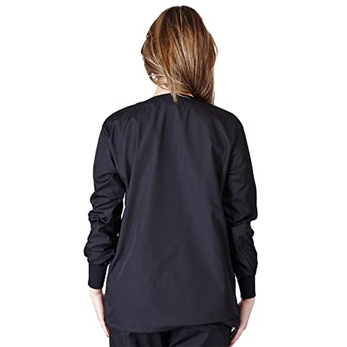 Natural Uniforms Warm Up Scrub Jacket-Black-Medium