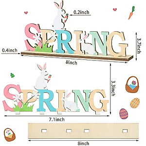 Jetec Easter Decorations Spring Bunny Tabletopper Bunny Rejoice Easter Egg Centerpiece Easter Figurines Tabletopper Ornaments for Spring Easter Indoor Outdoor Garden Yard Lawn Patio Party Decoration