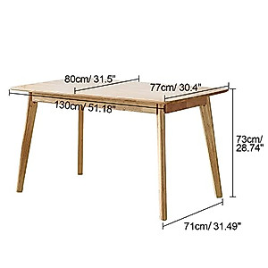 seonyou Solid Wood Kitchen Dining Table Mid Century Modern Wooden Dining Room Table Rectangular Kitchen Table Rustic Restaurant Table